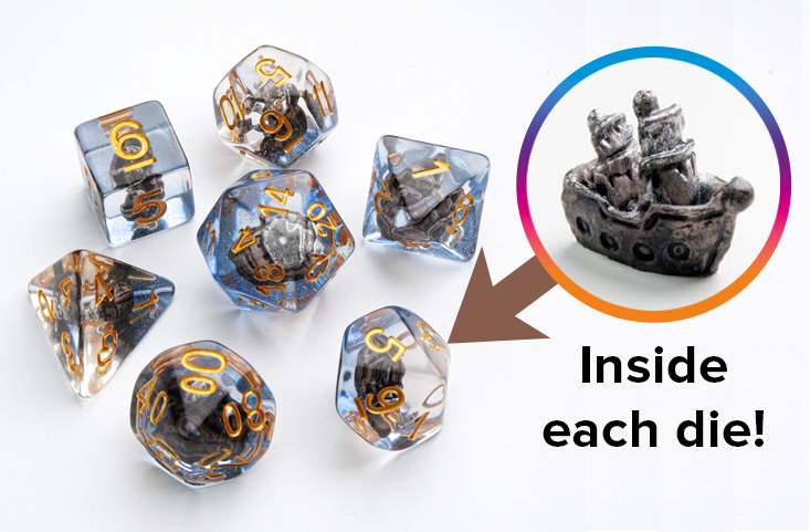 Embraced series RPG dice set (6 color options) – Alpha Omega Hobby