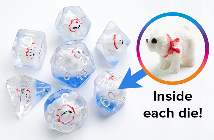 Embraced series RPG dice set (6 color options) – Alpha Omega Hobby