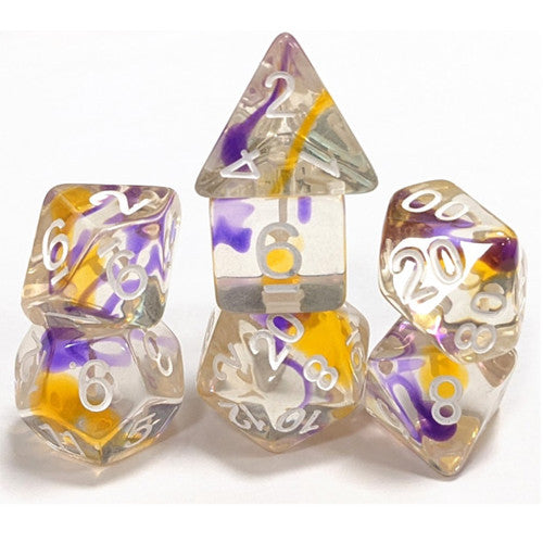 Sirius Dice Set - Violet Swirl – Alpha Omega Hobby