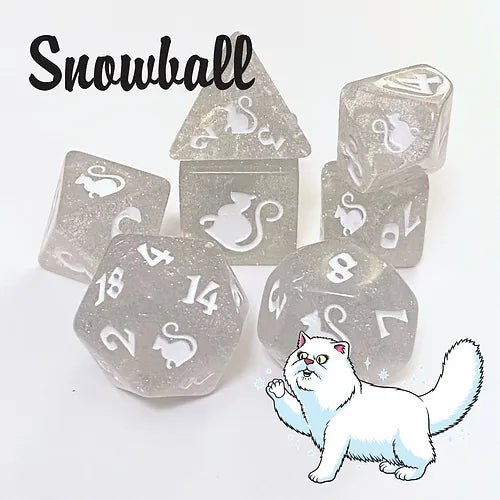 Snowball Kitty Clacks Dice Set – Alpha Omega Hobby