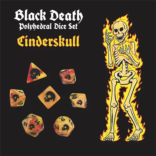 Cinderskull Black Death Dice Set – Alpha Omega Hobby