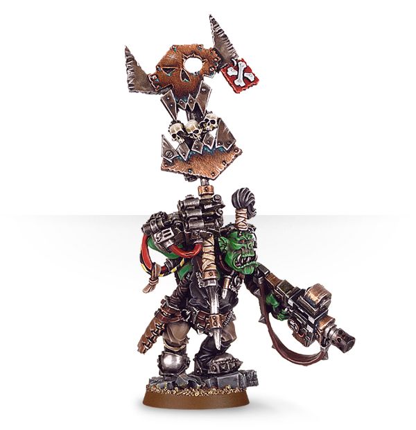 Ork Nob with Waaagh! Banner – Alpha Omega Hobby